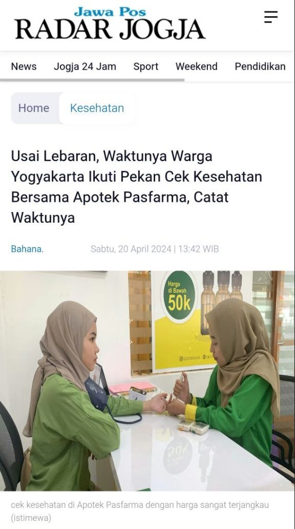 Radar Jogja Soroti Program Kesehatan Pasfarma yang Disambut Antusias Warga